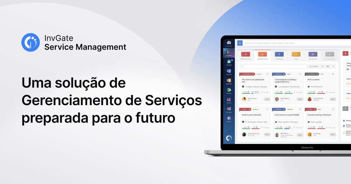 Gerenciamento de Serviços de TI com o software da InvGate